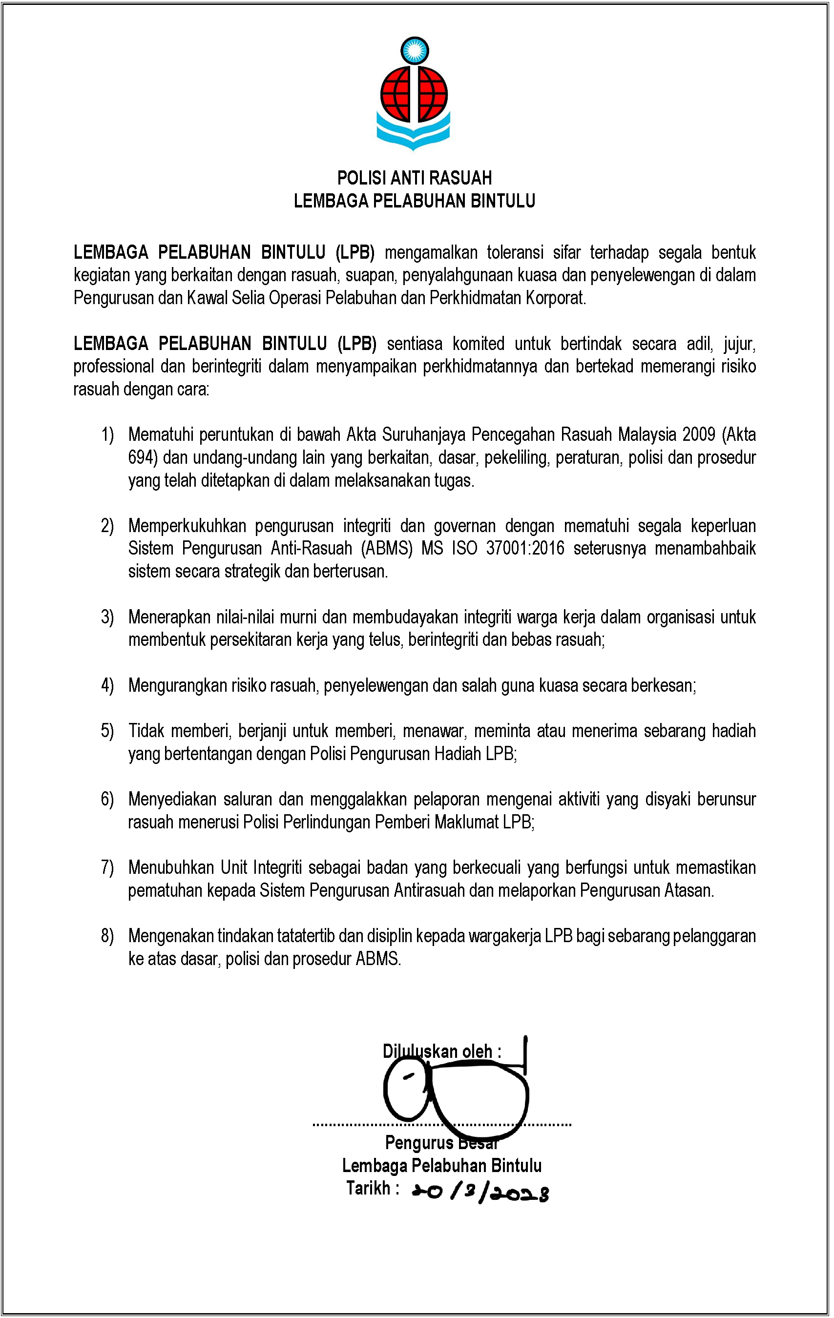 Laman Web Rasmi Lembaga Pelabuhan Bintulu